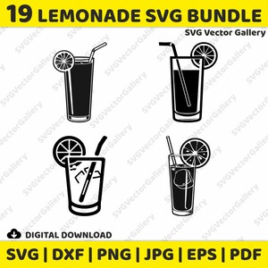 19 Lemonade SVG Bundle, Clipart, Image, Silhouette, Vector, Svg, Dxf ...