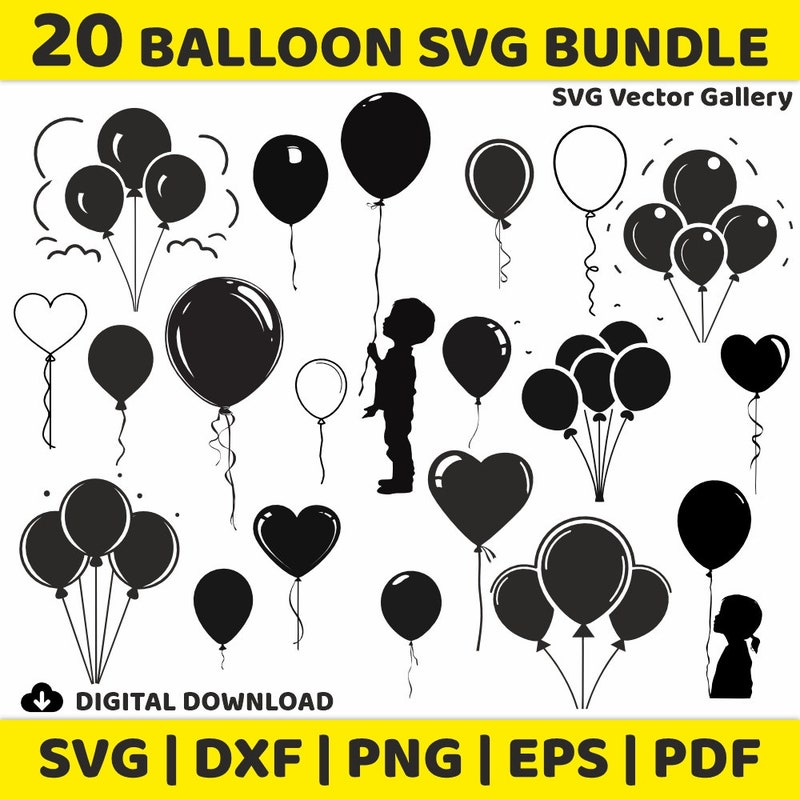 Balloons Svg - Etsy