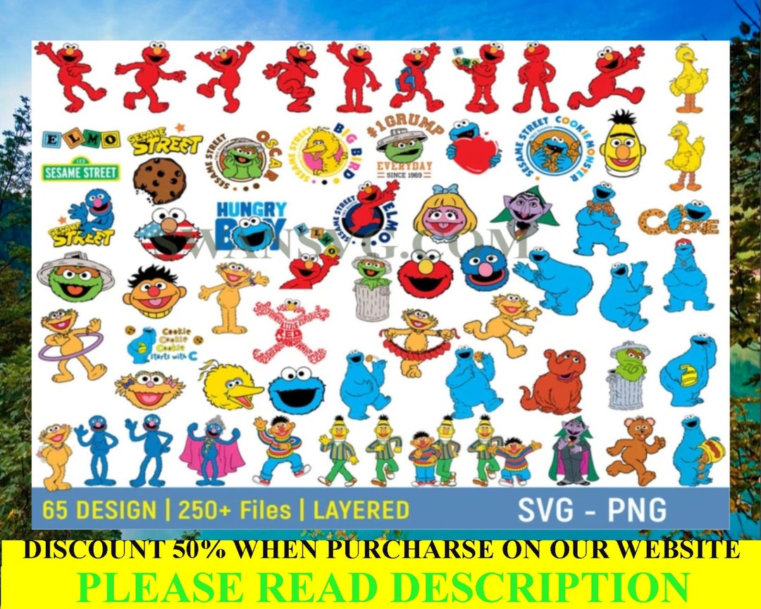 250 Sesam Street Bundle Svg, Puppet Svg, Kids Show Svg, Children TV ...