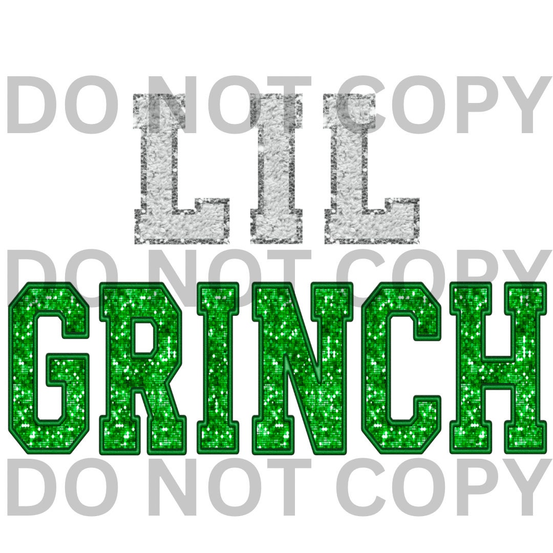 Lil Grinch Faux Embroidery - Etsy