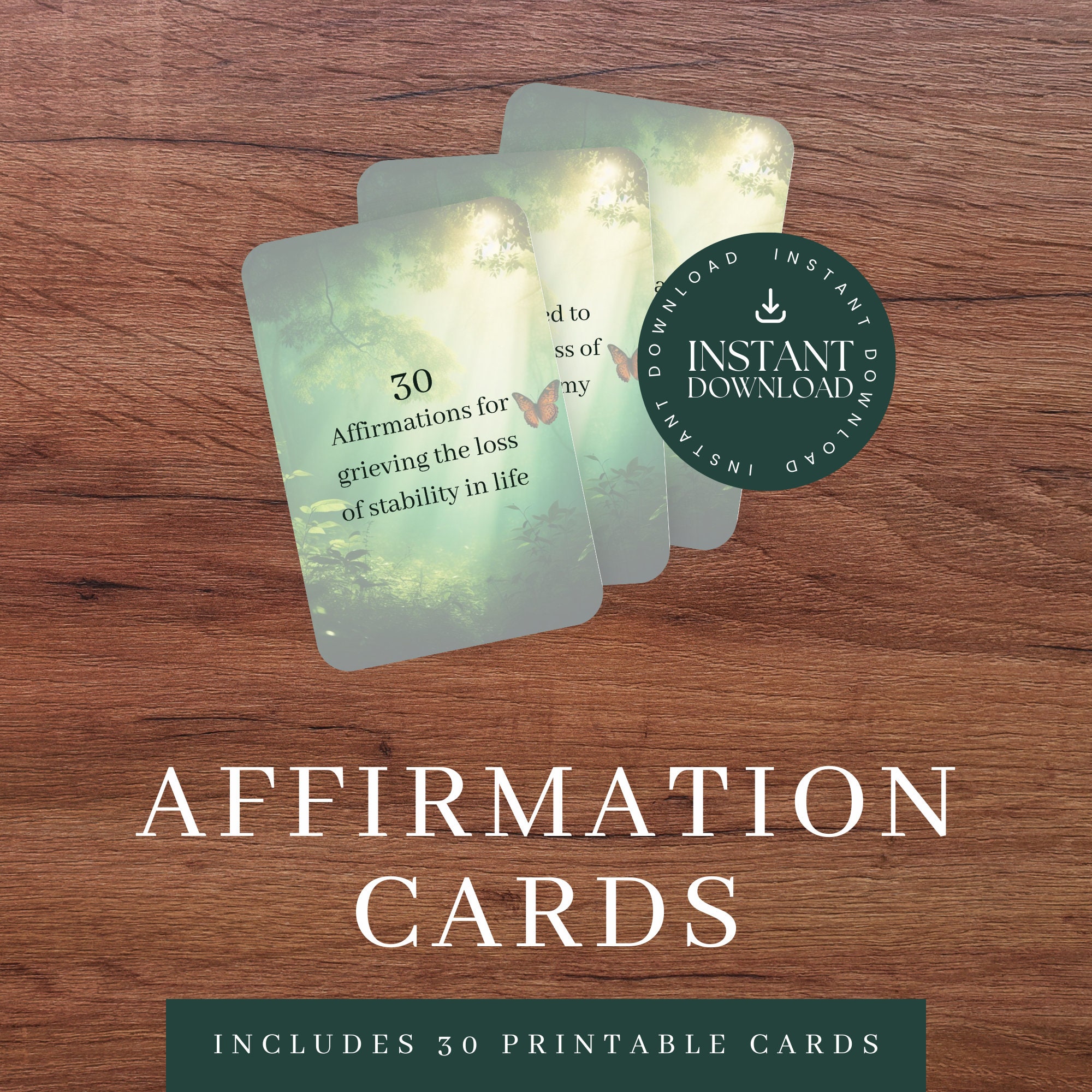 Grief Affirmation Cards for a Loss of Stability in Life: Grief Gift ...