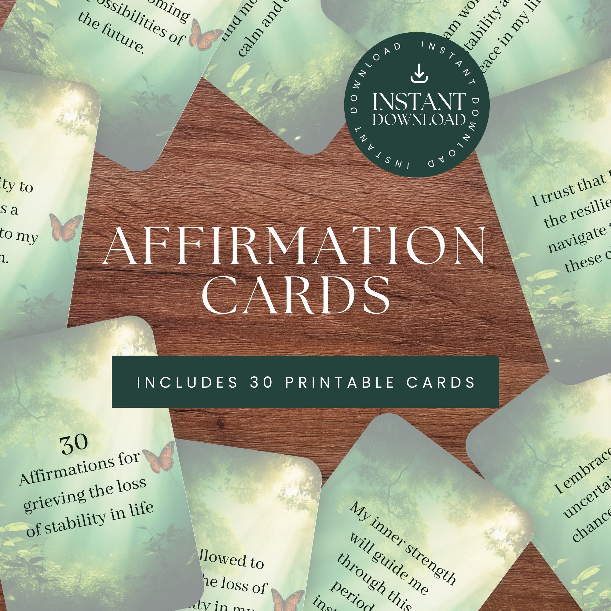 Grief Affirmation Cards for a Loss of Stability in Life: Grief Gift ...