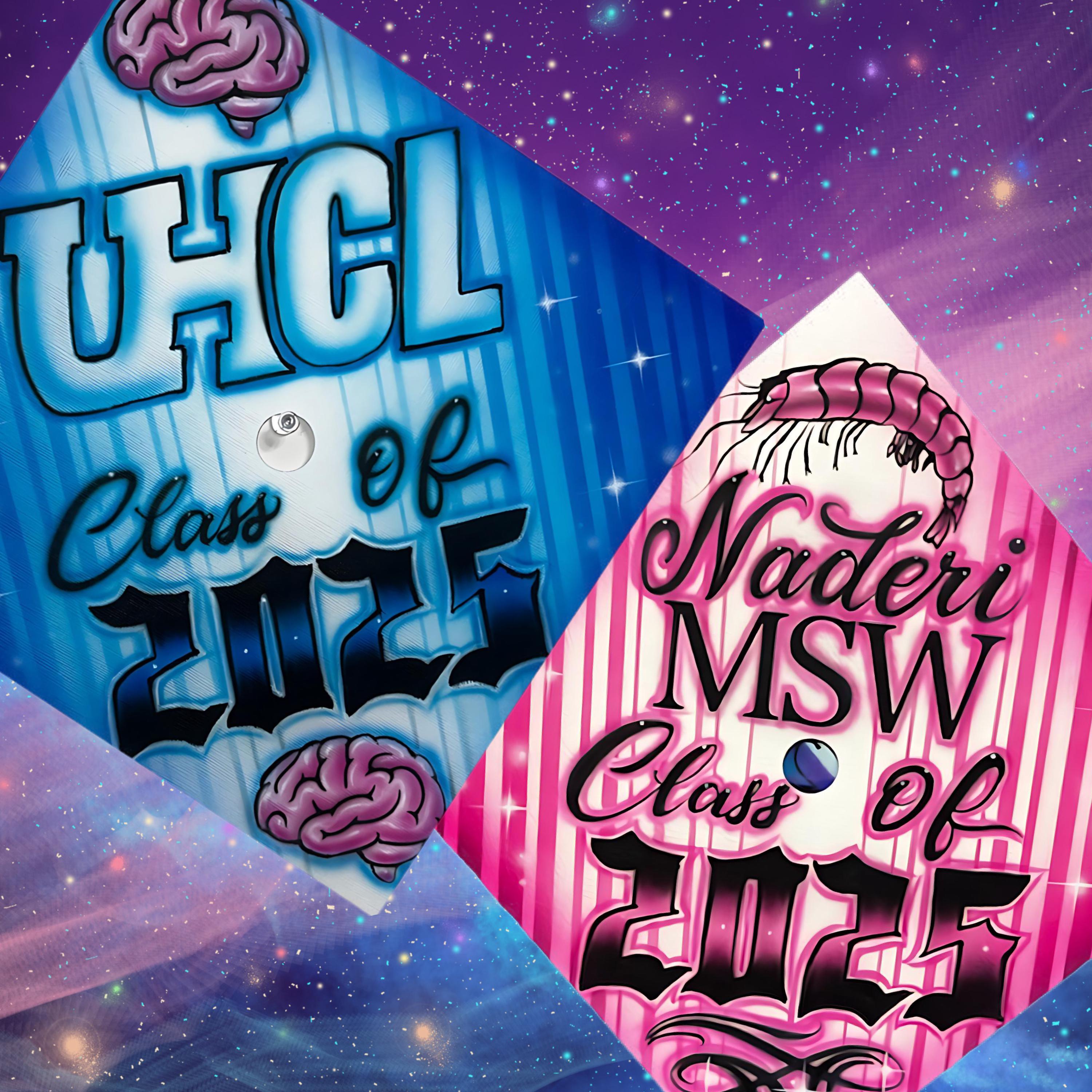Airbrush Grad Caps / Toppers - Etsy