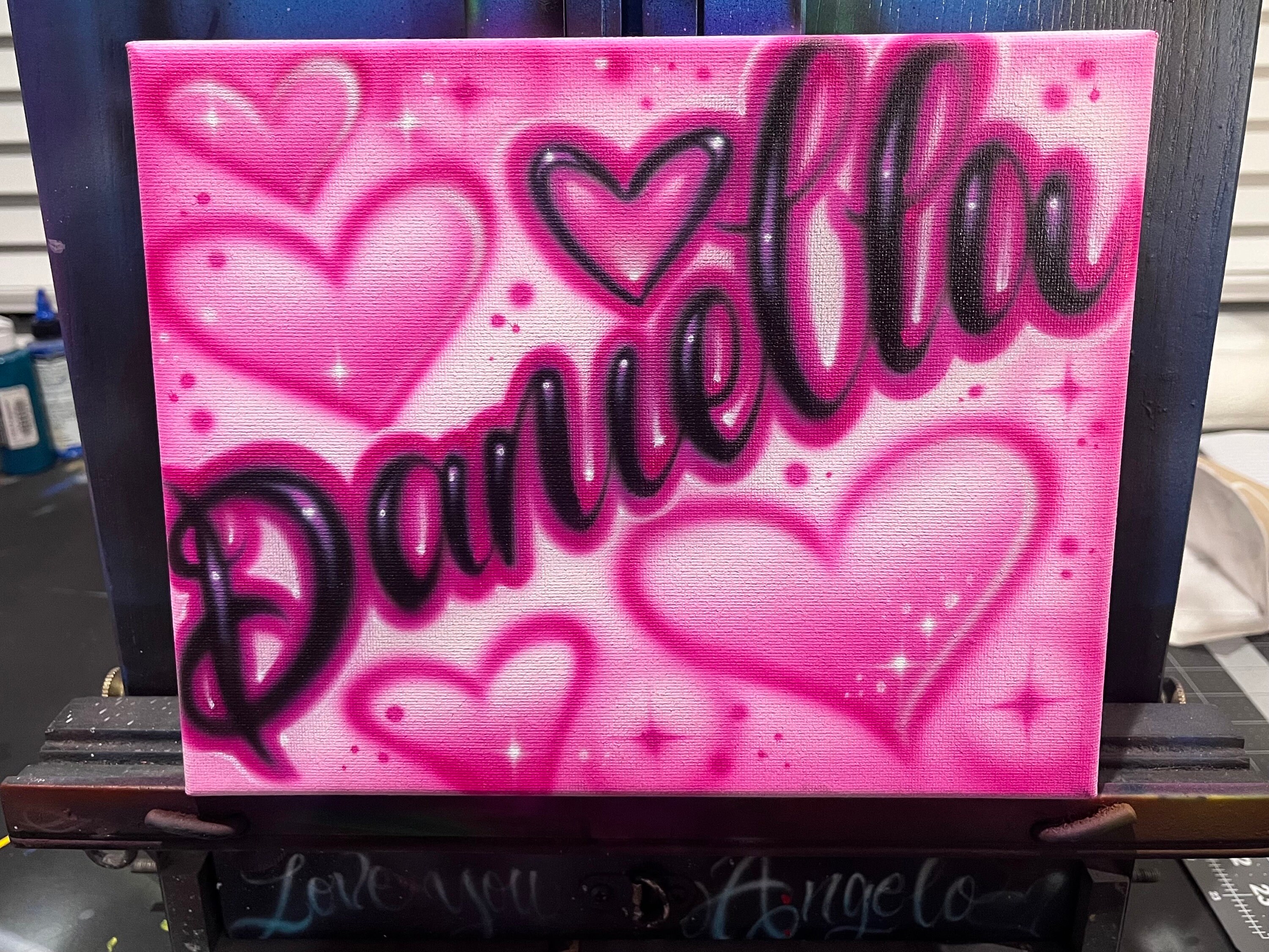 Airbrush Canvas Script Name Design - Etsy