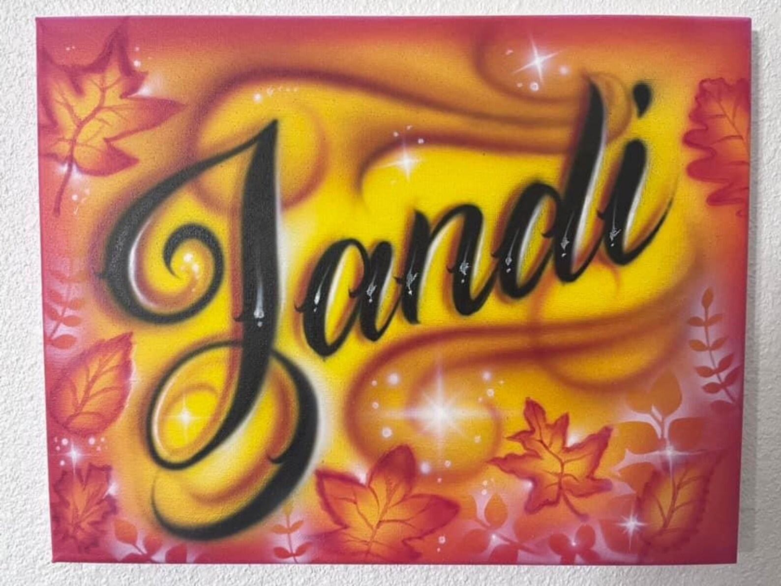 Airbrush Canvas Script Name Design - Etsy