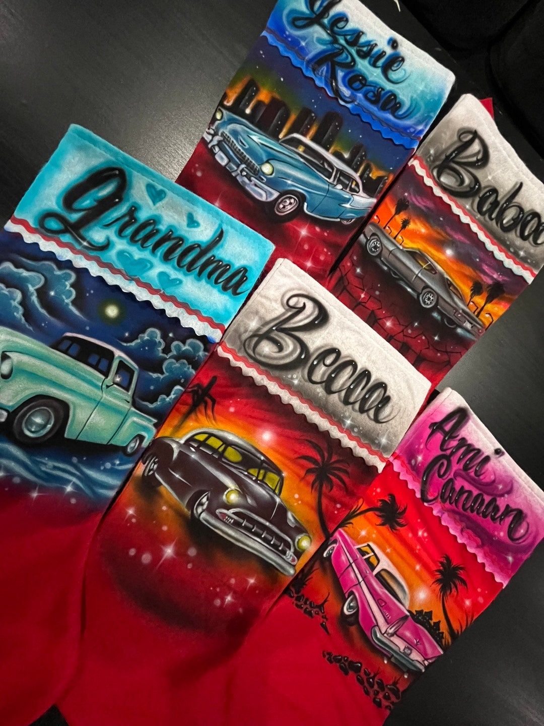 Custom Airbrushed Christmas Stocking With Car or Truck - Etsy