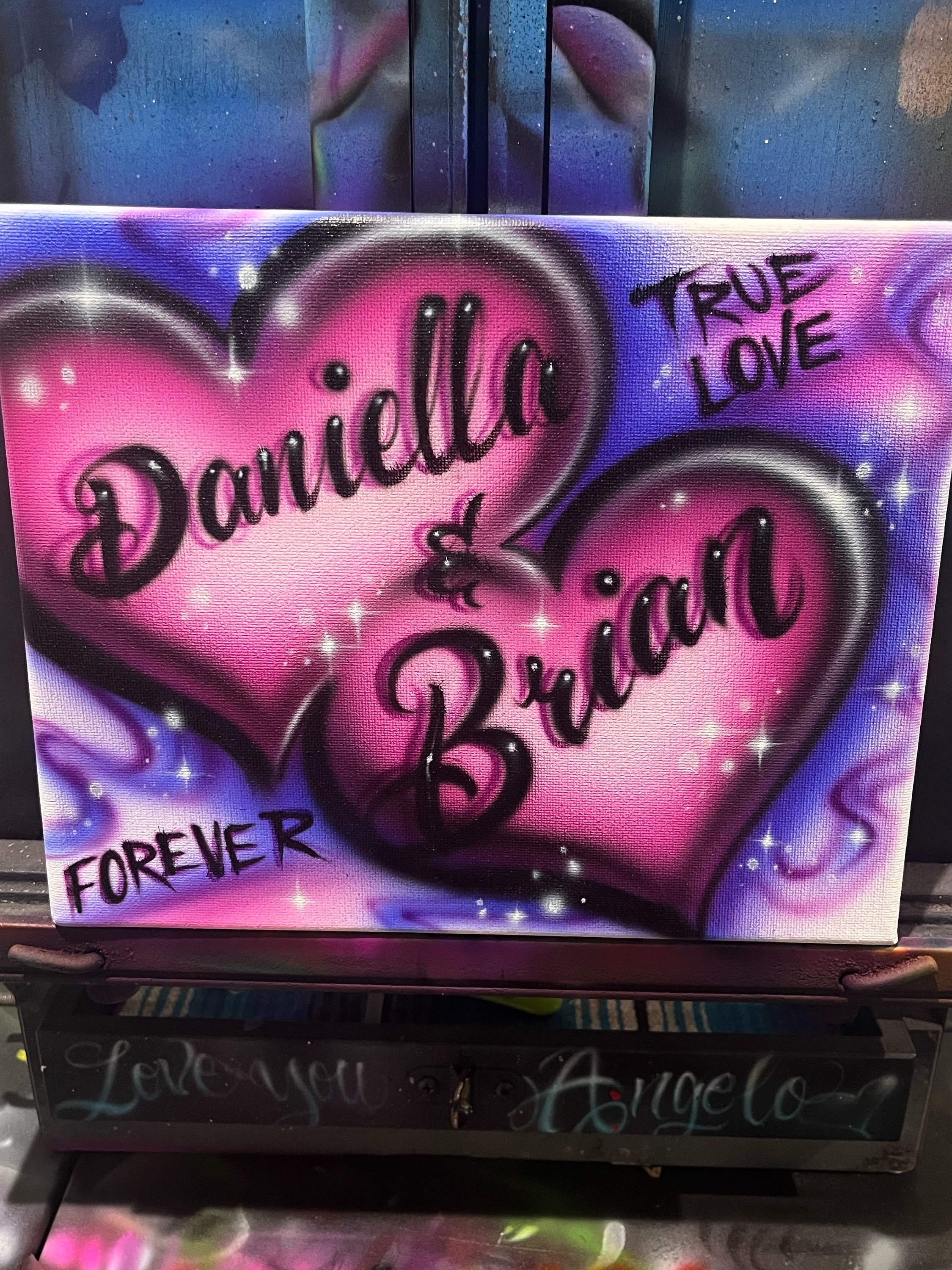 Airbrush Canvas Script Name Design - Etsy