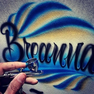Airbrush Canvas Script Name Design - Etsy