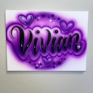 Airbrushed Canvas Custom Names Script - Etsy