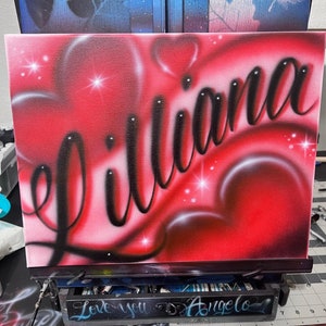 Airbrush Canvas Script Name Design - Etsy