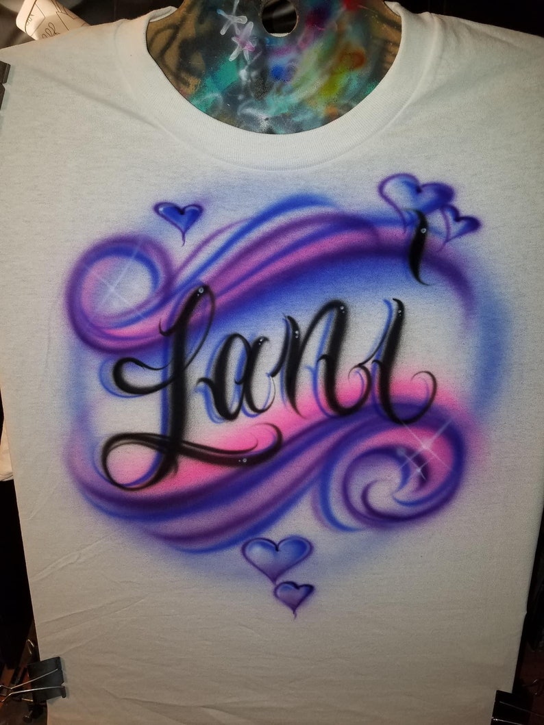 Airbrush Canvas Script Name Design - Etsy
