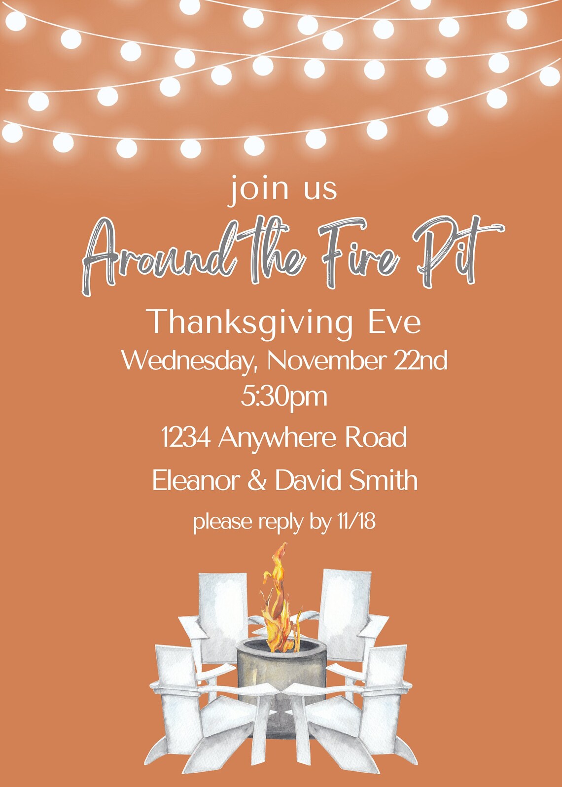 Around the Fire Pit Invitation - Etsy