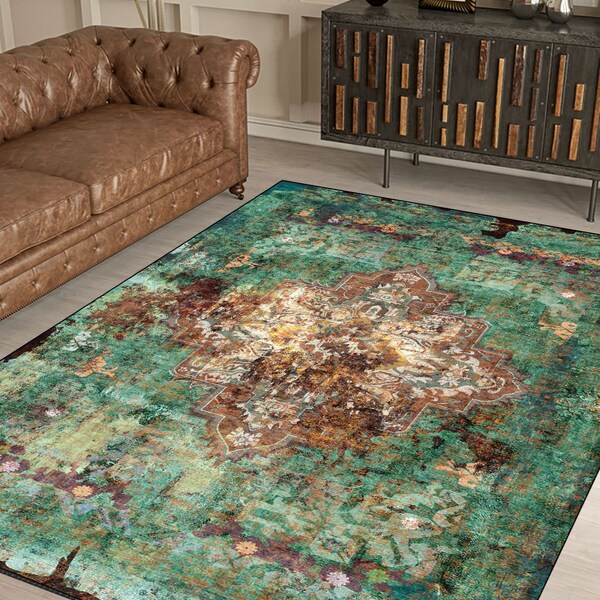 Green Area Rug - Etsy