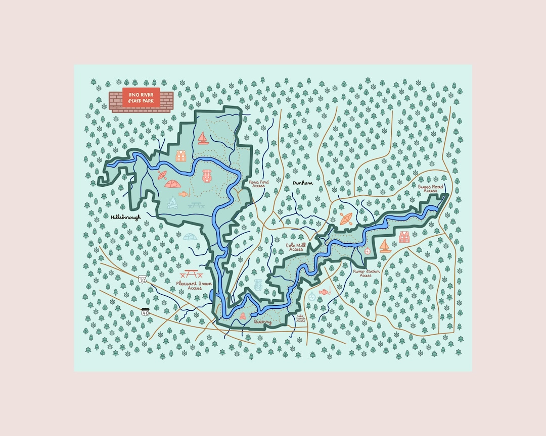 Eno River State Park Illustrated Map - Etsy