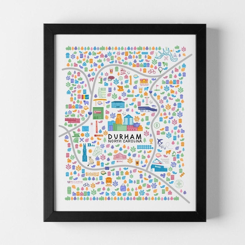 Counties Map of Nc - Etsy