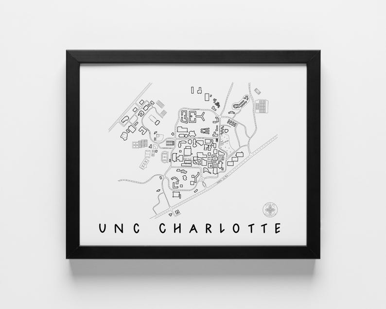 UNC Charlotte Map Art Print - Etsy