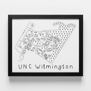 UNC Wilmington Minimalist Map Print Seahawks Wall Art Decor Graduation ...
