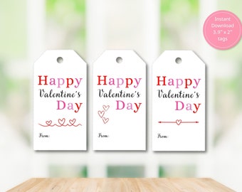 Editable Valentine Day Tag Printable, Valentine's Day Gift Tag ...