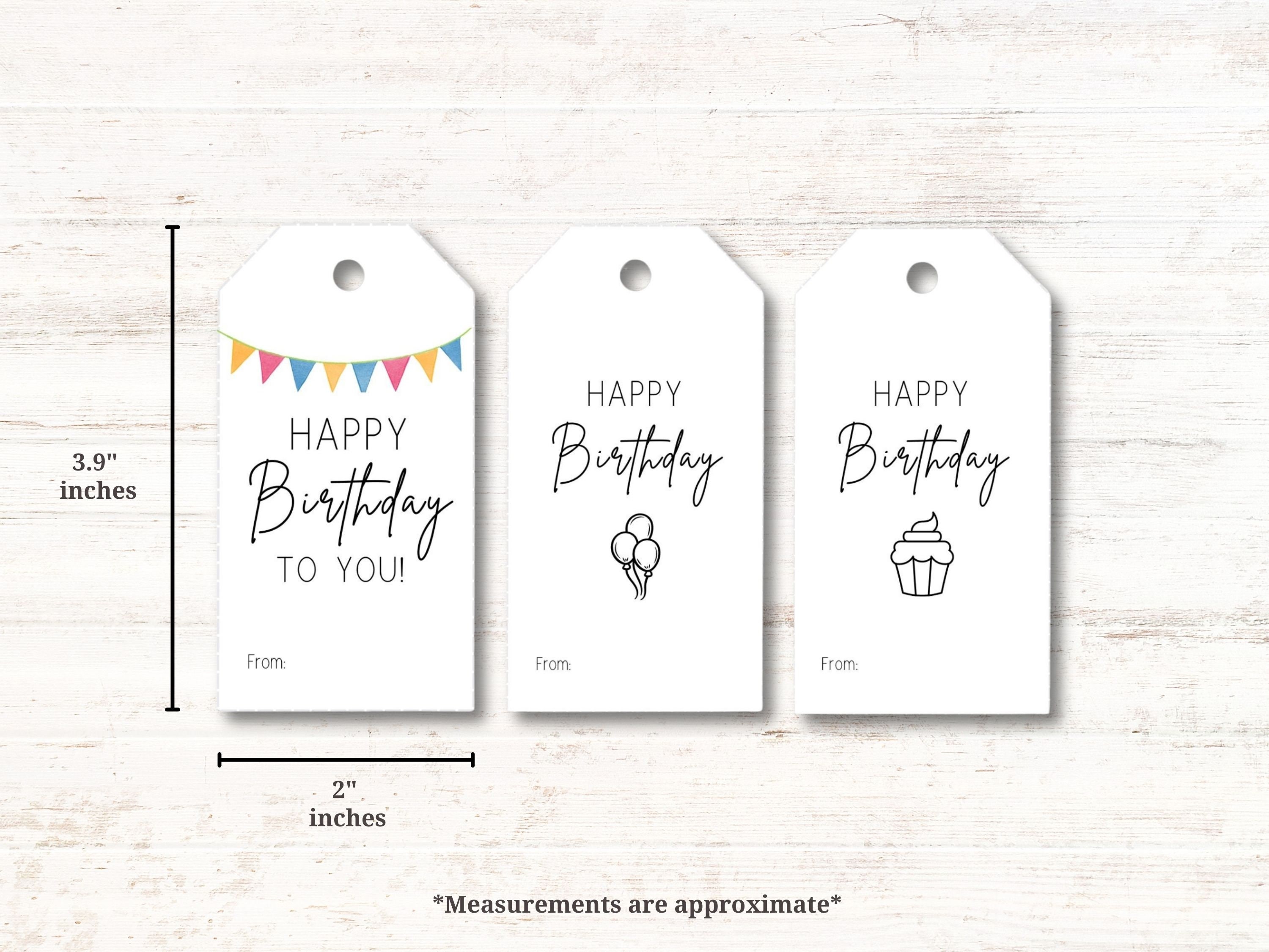 Happy Birthday Gift Tag, Printable Gift Tag, Birthday Gift Tags ...