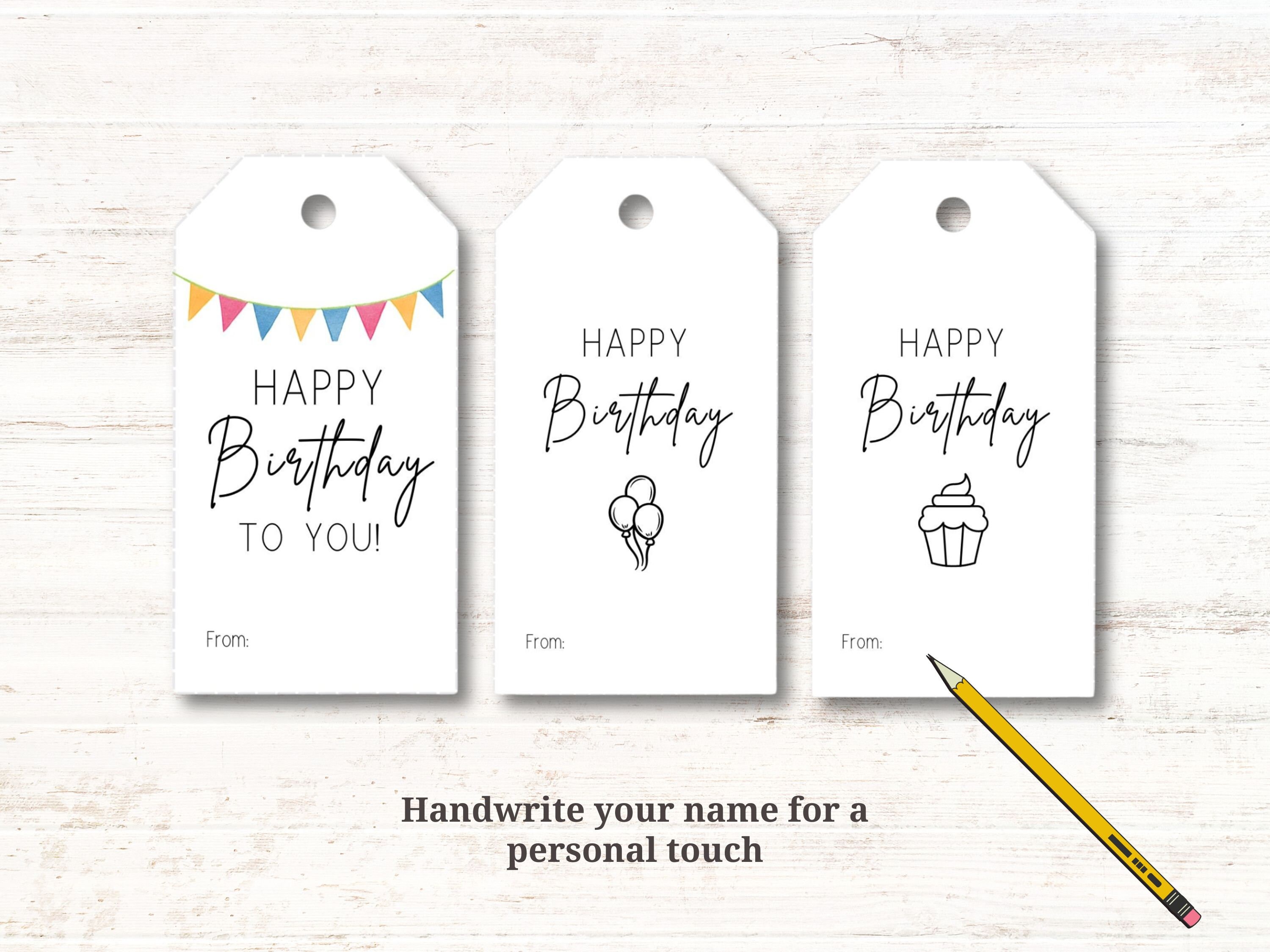 Happy Birthday Gift Tag, Printable Gift Tag, Birthday Gift Tags ...