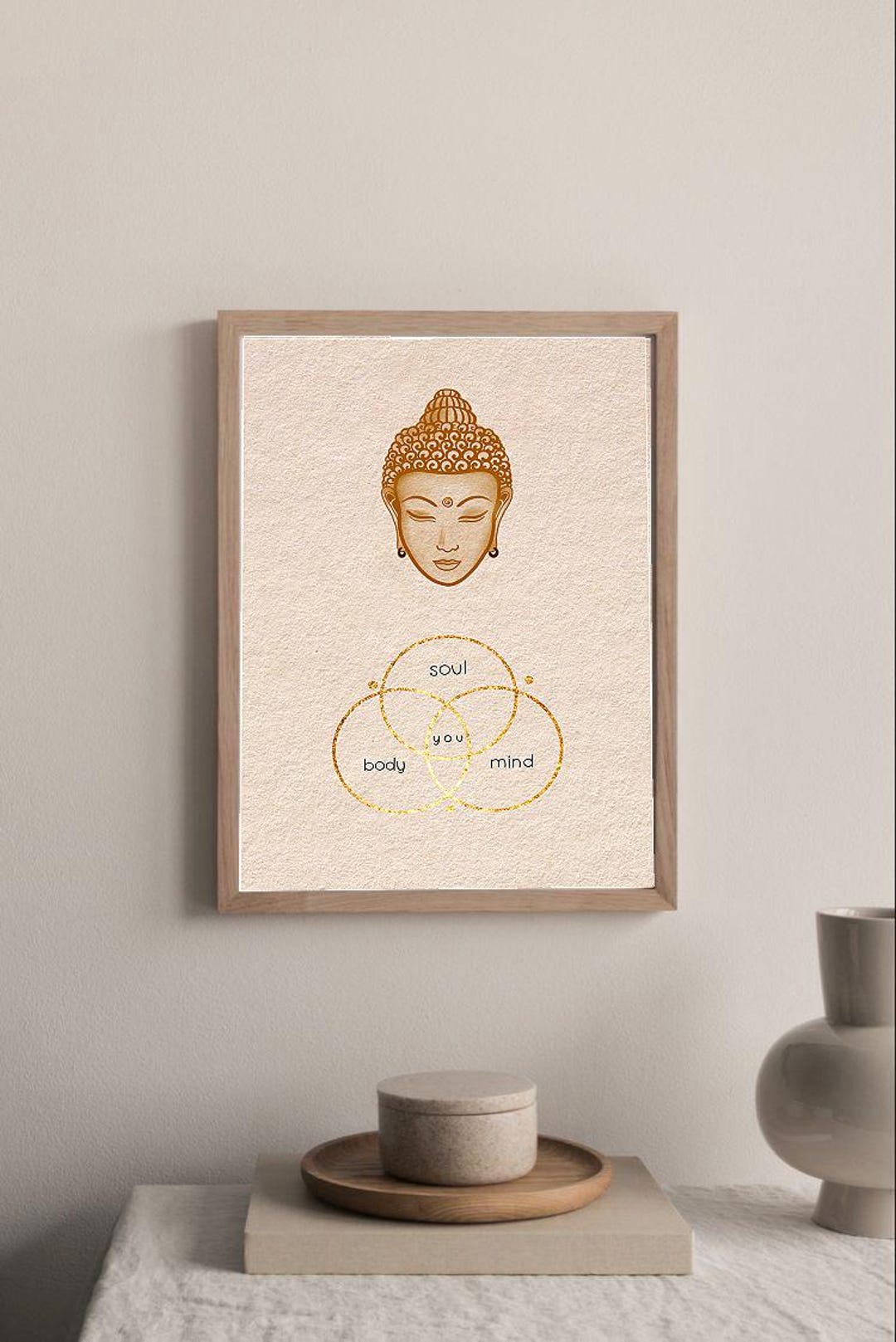 Soul Body Mind Alignment • Buddha Face Digital Print • Sacred Geometry Art • Zen Printable ...