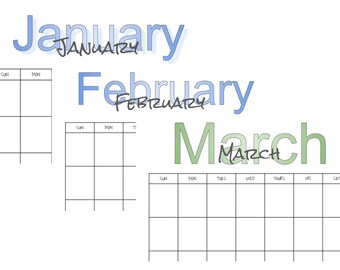 12 Month Calendar - Etsy