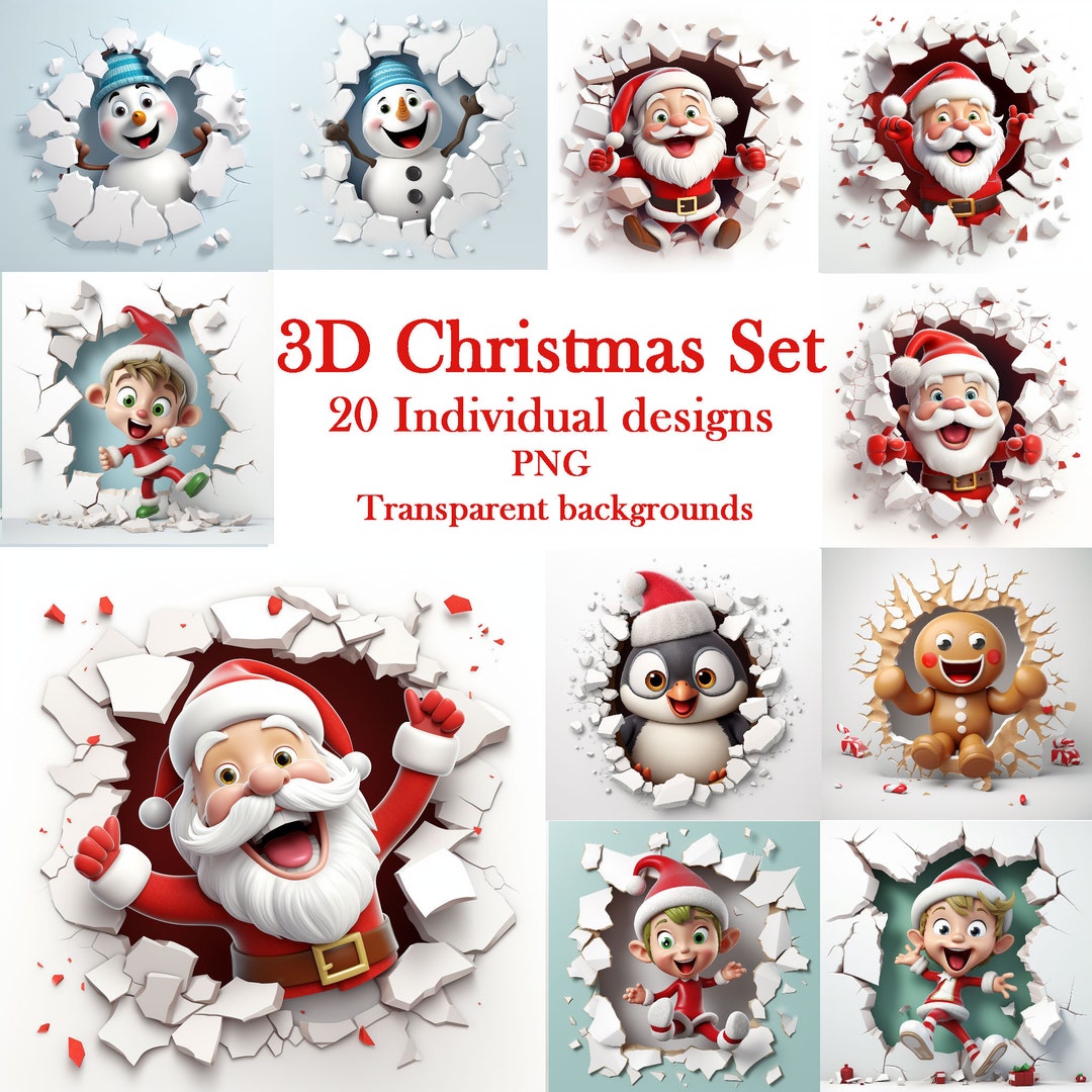 Christmas Clipart 3D Collection: 20 Detailed Art (Download Now) - Etsy