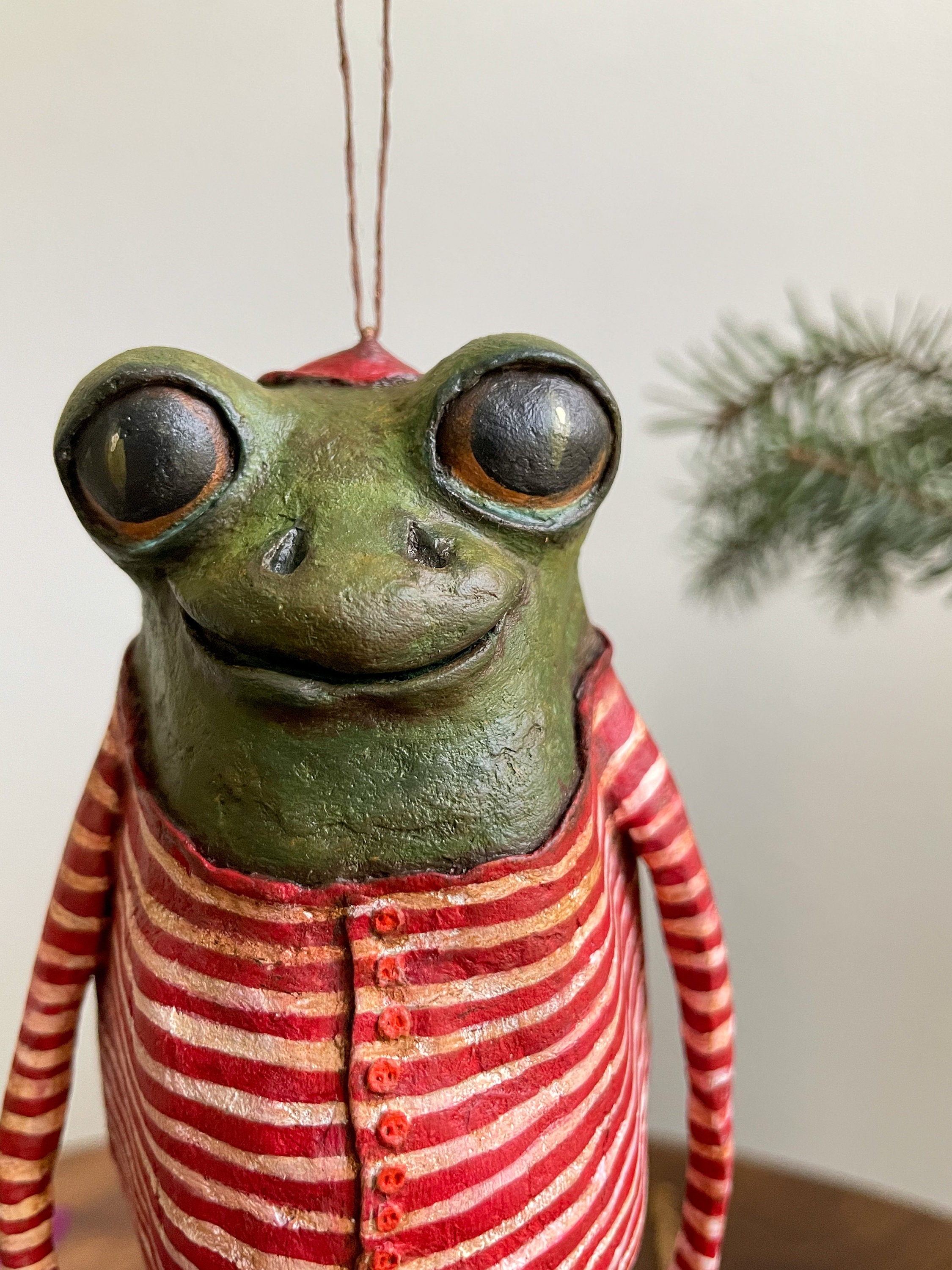 Charming Handcrafted Frog Ornament Eco-friendly Christmas Tree ...