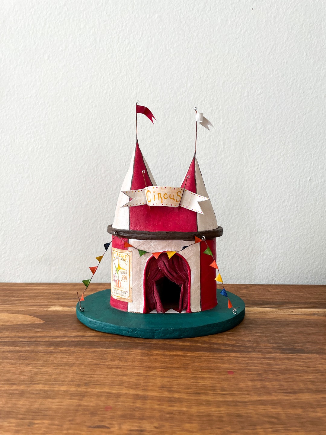 Papier-mâché Circus Tent in Retro Style Сircus Diorama in Vintage Style ...