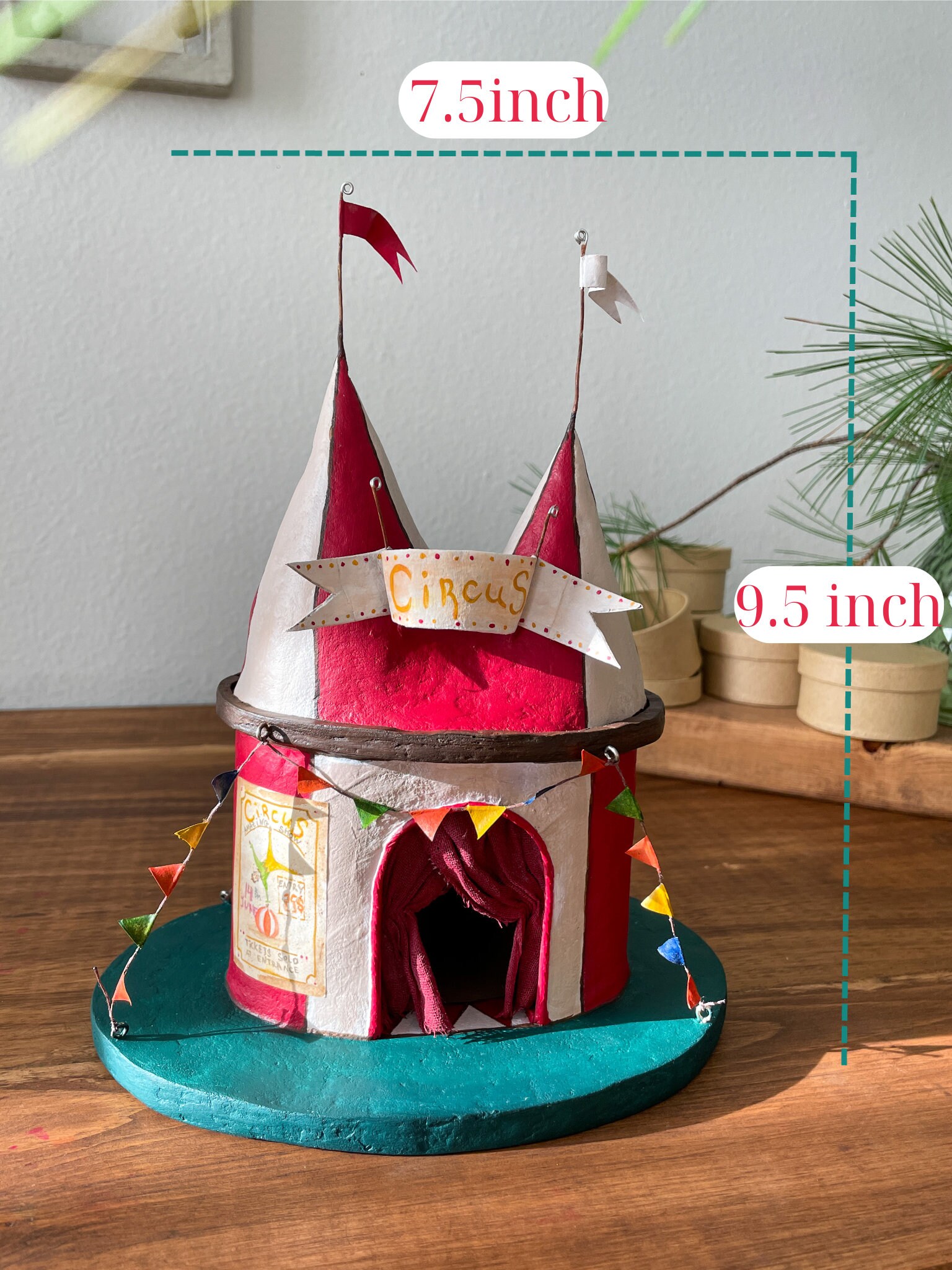 Papier-mâché Circus Tent in Retro Style Сircus Diorama in Vintage Style ...