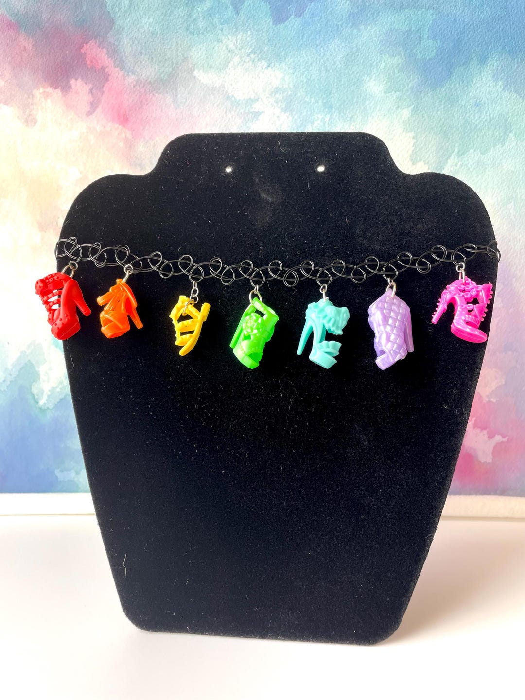 Rainbow Barbie Shoe Choker Charm Necklace - Etsy
