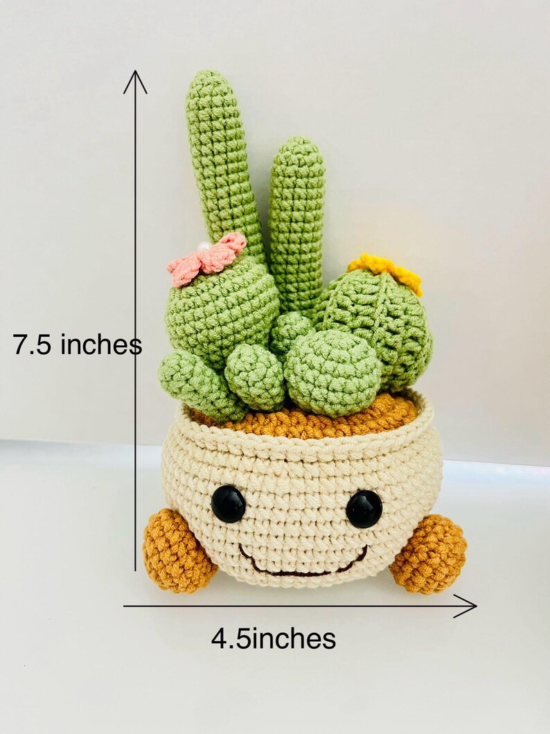 Handmade Crochet Succulent Potted Plant, Cute Yarn Decor - Etsy