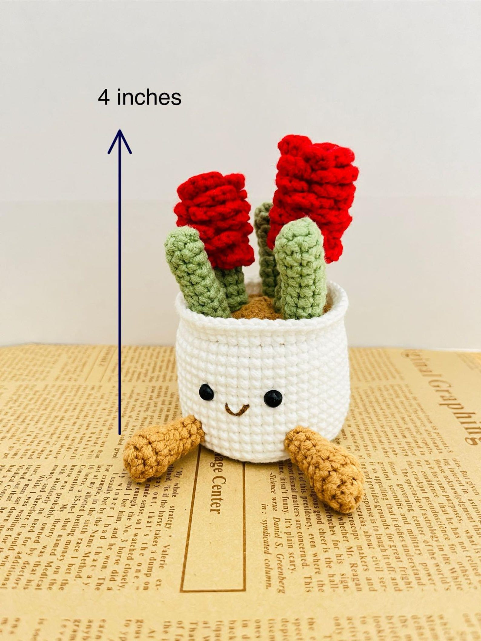 Handmade Crochet Succulent Potted Plant, Cute Yarn Decor - Etsy