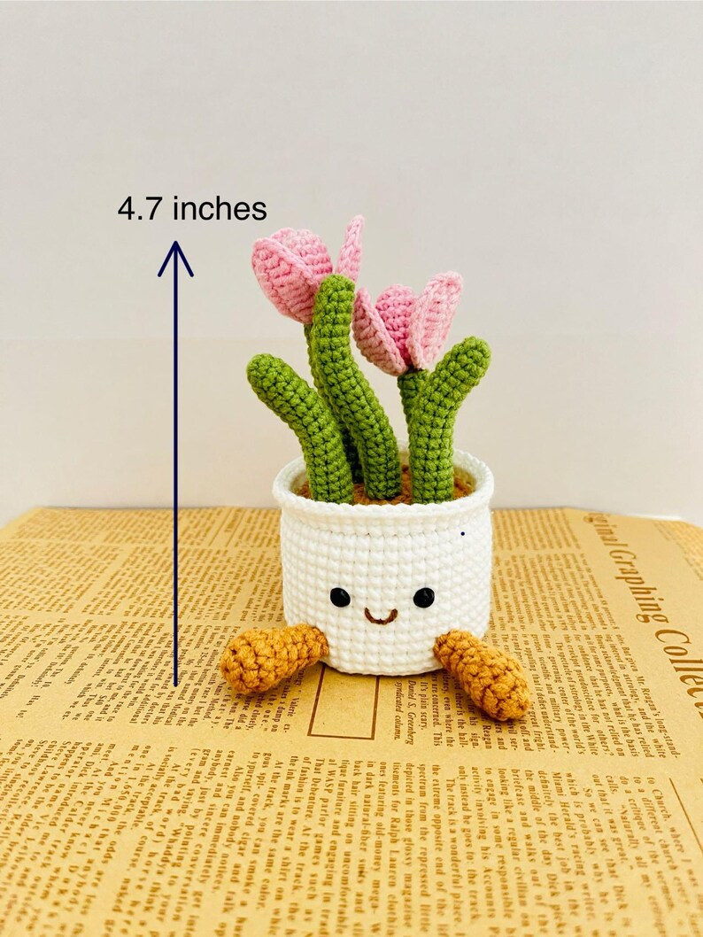 Handmade Crochet Succulent Potted Plant, Cute Yarn Decor - Etsy