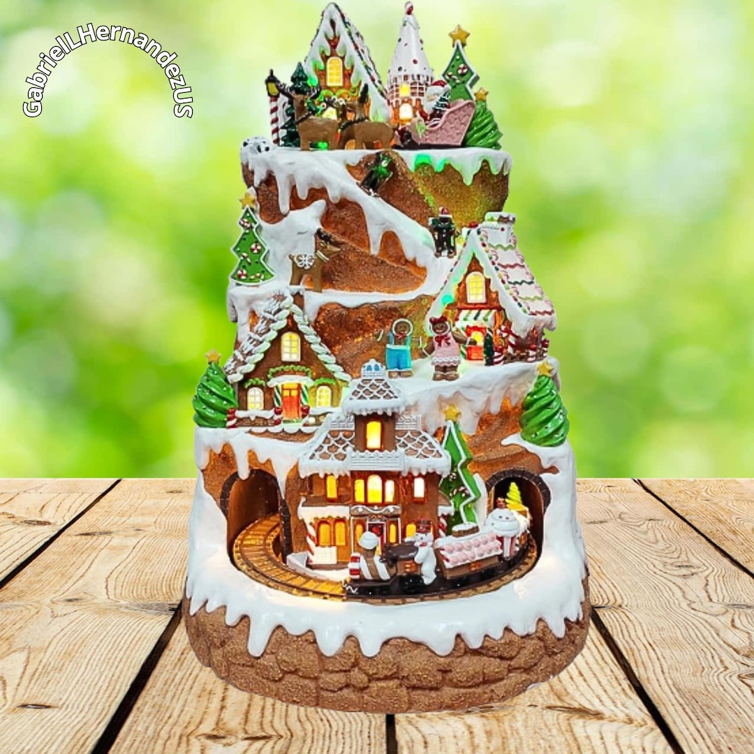 Animated Train Light-up Musical Gingerbread Mountain With - Etsy