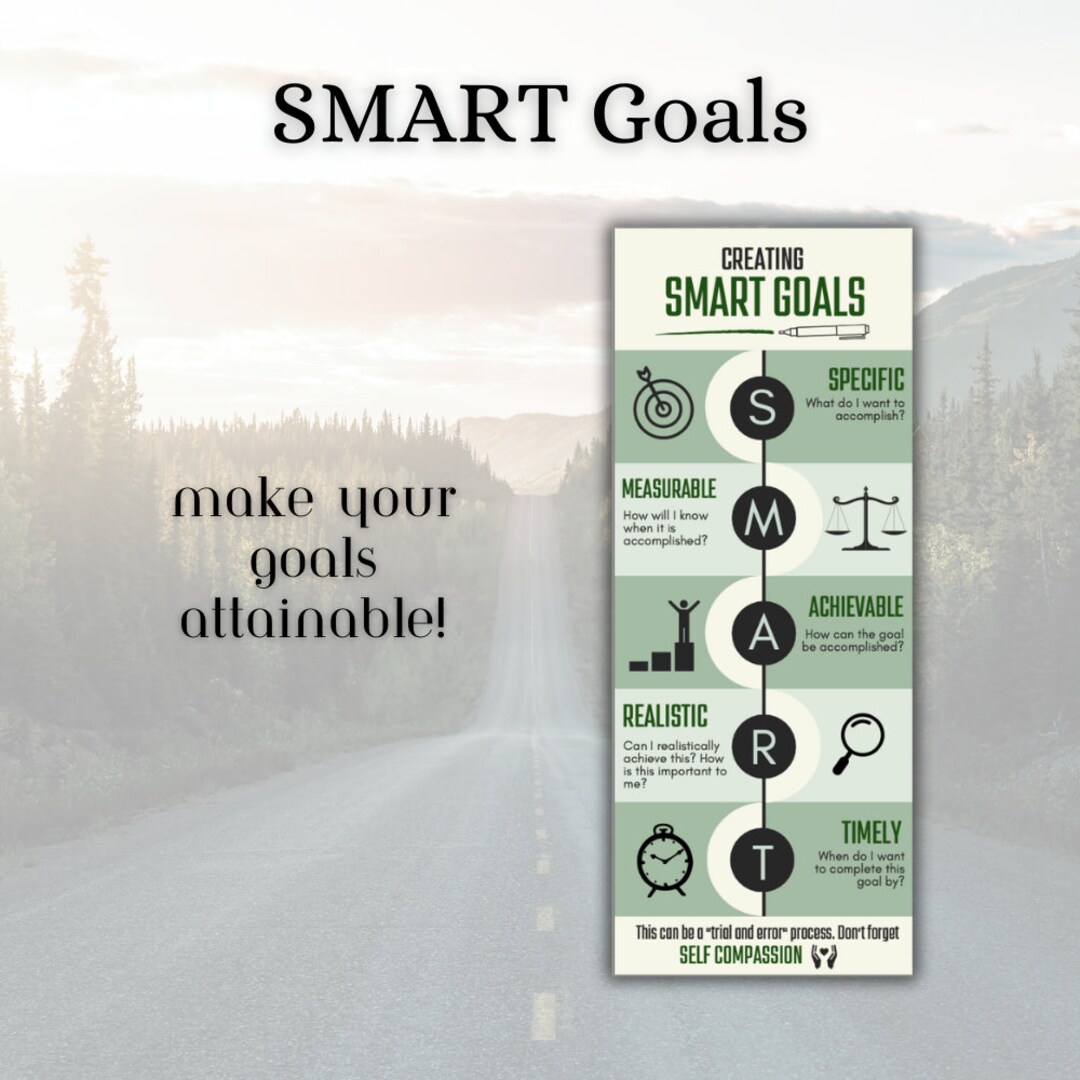 SMART Goals | Coping Cards - Etsy