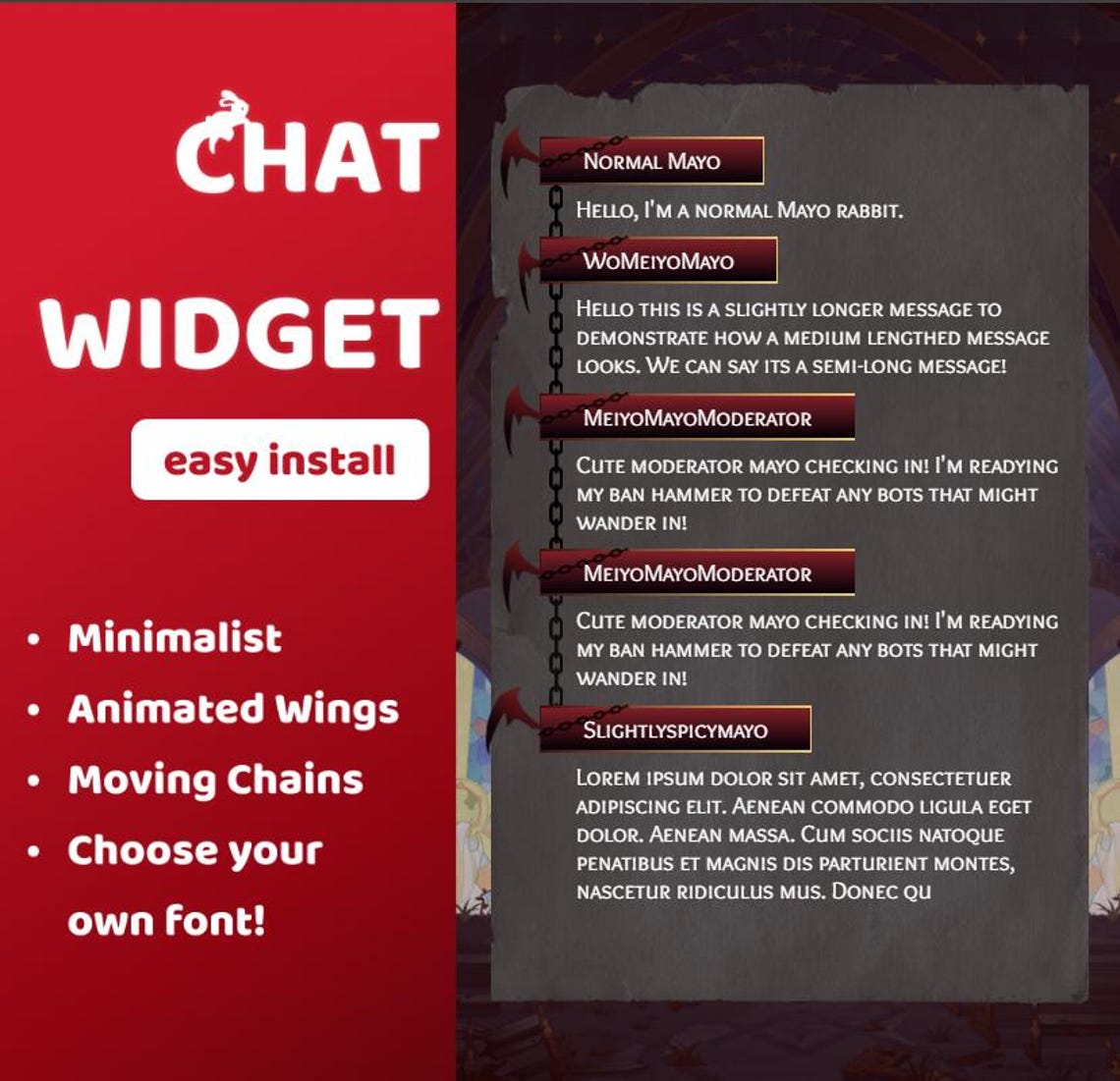 Compact Demon Wing Vampire Chains Streamelements Chat Widget for ...