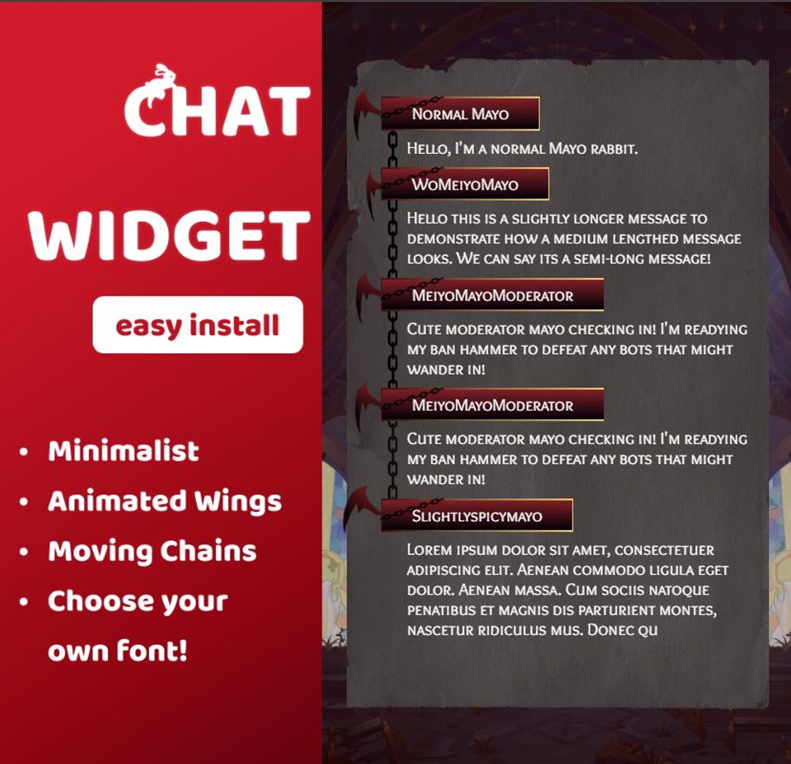 Compact Demon Wing Vampire Chains Streamelements Chat Widget for ...