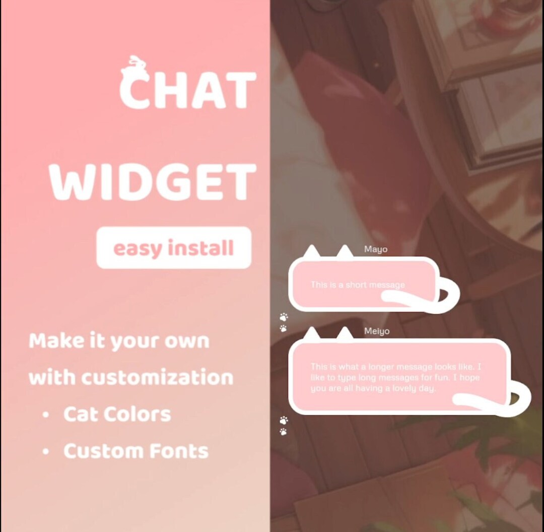 Cat Pawprint Streamelements Chat Widget for Overlays - Etsy