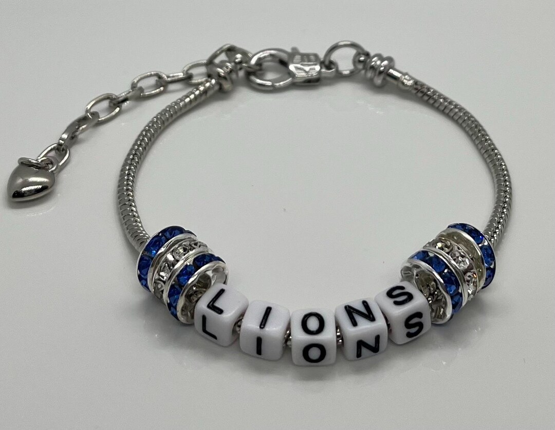 Detroit Lions Bracelet With Rhinestones - Etsy