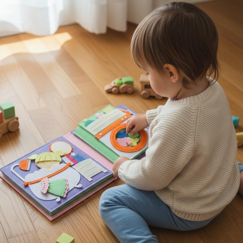 Personalized Felt Quiet Book, Montessori Toddler Sensory Activity Book ...