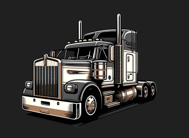 Retro Kenworth W900 Semi-truck SVG - Commercial Use Vector - Digital ...