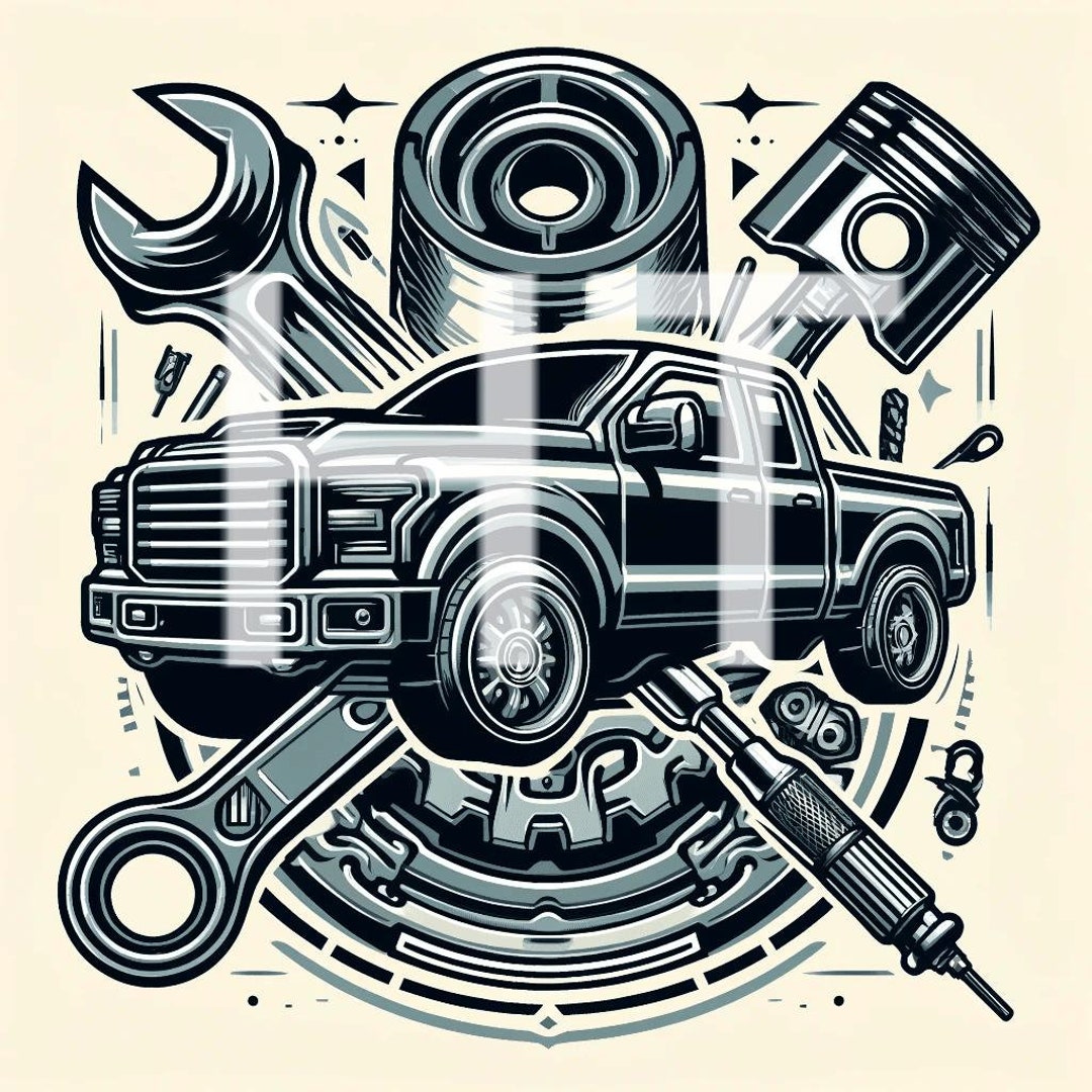 Diesel Mechanic Logo Repair Semi-truck SVG Commercial Use Vector ...