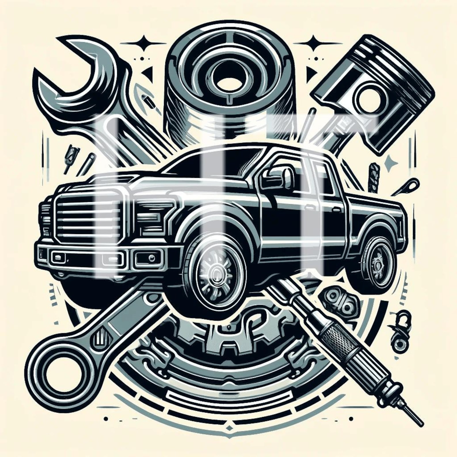 Diesel Mechanic Logo Repair Semi-truck SVG Commercial Use Vector ...