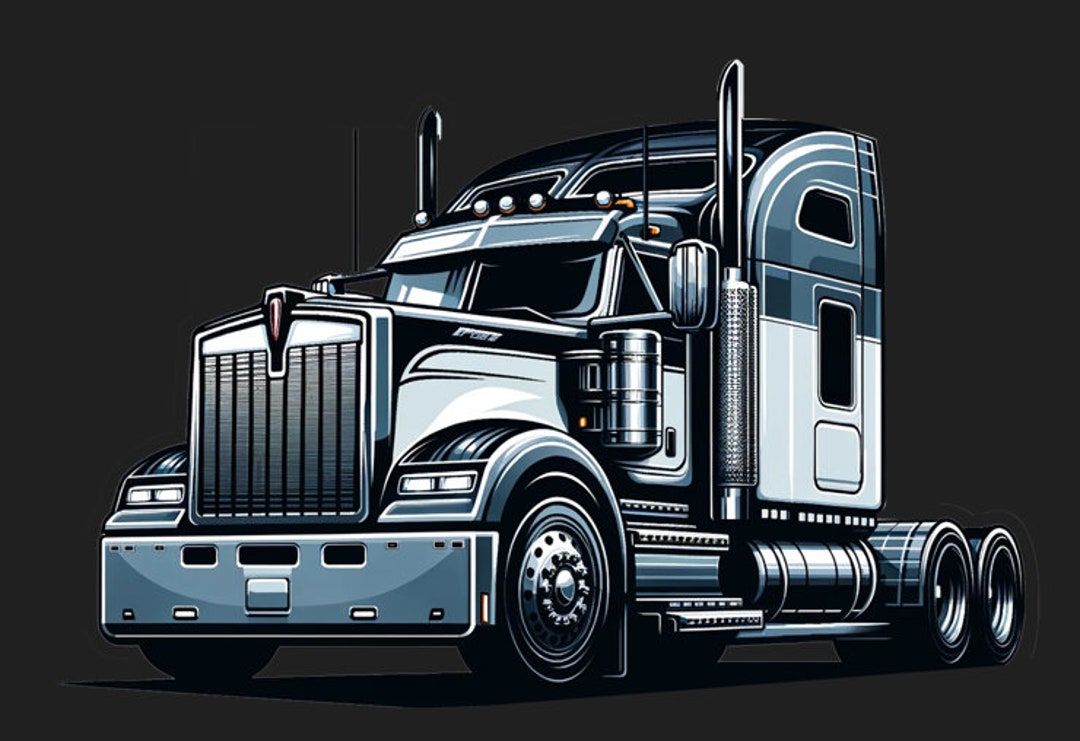 Modern Kenworth W900 Semi-truck SVG Commercial Use Vector Digital ...