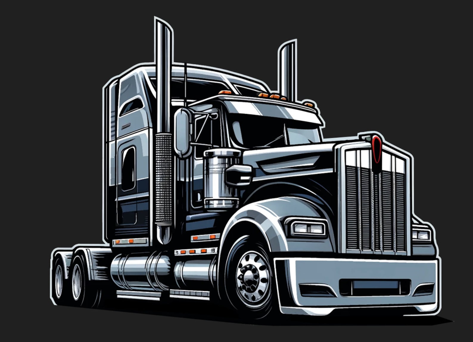 Modern Kenworth W900 Semi-truck SVG - Commercial Use Vector - Digital ...