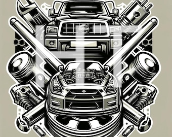 Diesel Mechanic Logo Repair Semi-truck SVG Commercial Use Vector ...