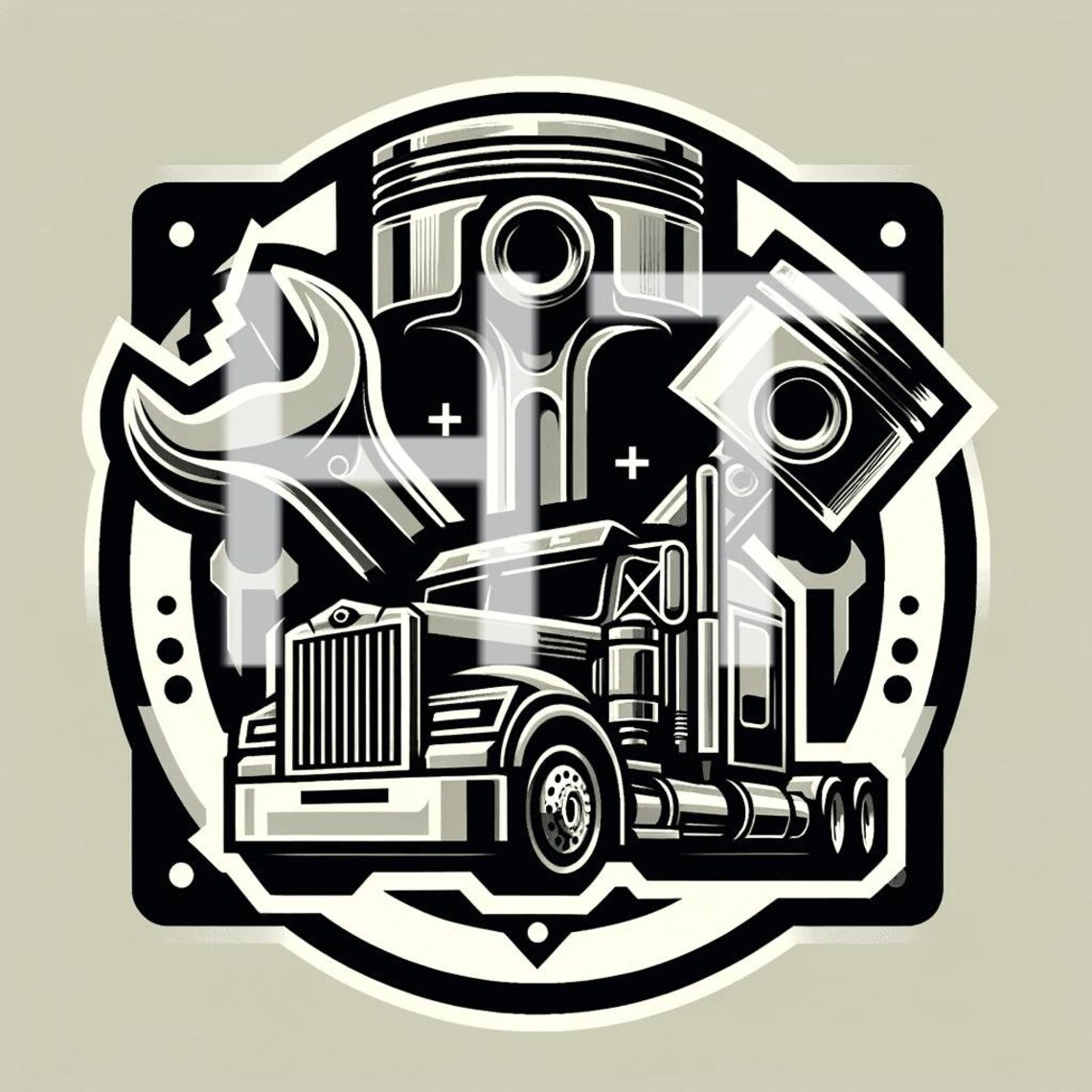 Diesel Mechanic Logo Repair Semi-truck SVG - Commercial Use Vector ...