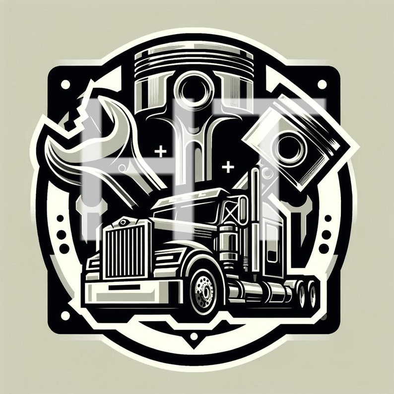 Diesel Mechanic Logo Repair Semi-truck SVG - Commercial Use Vector ...