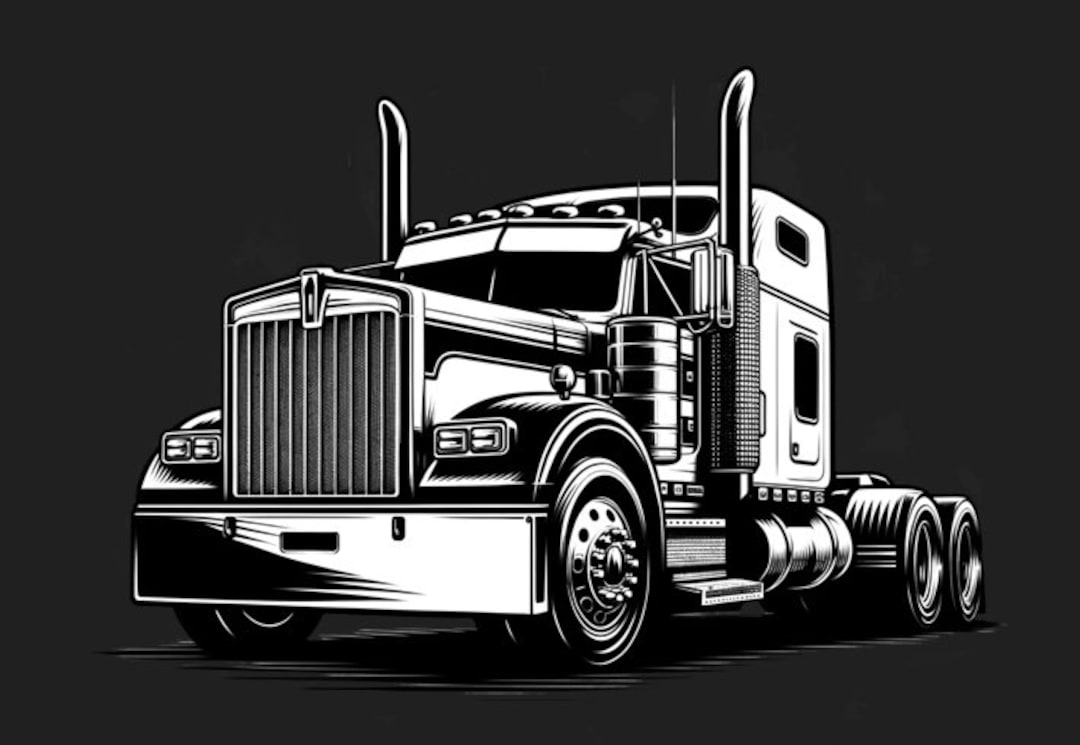 Modern Kenworth W900 Semi-truck SVG - Commercial Use Vector - Digital ...